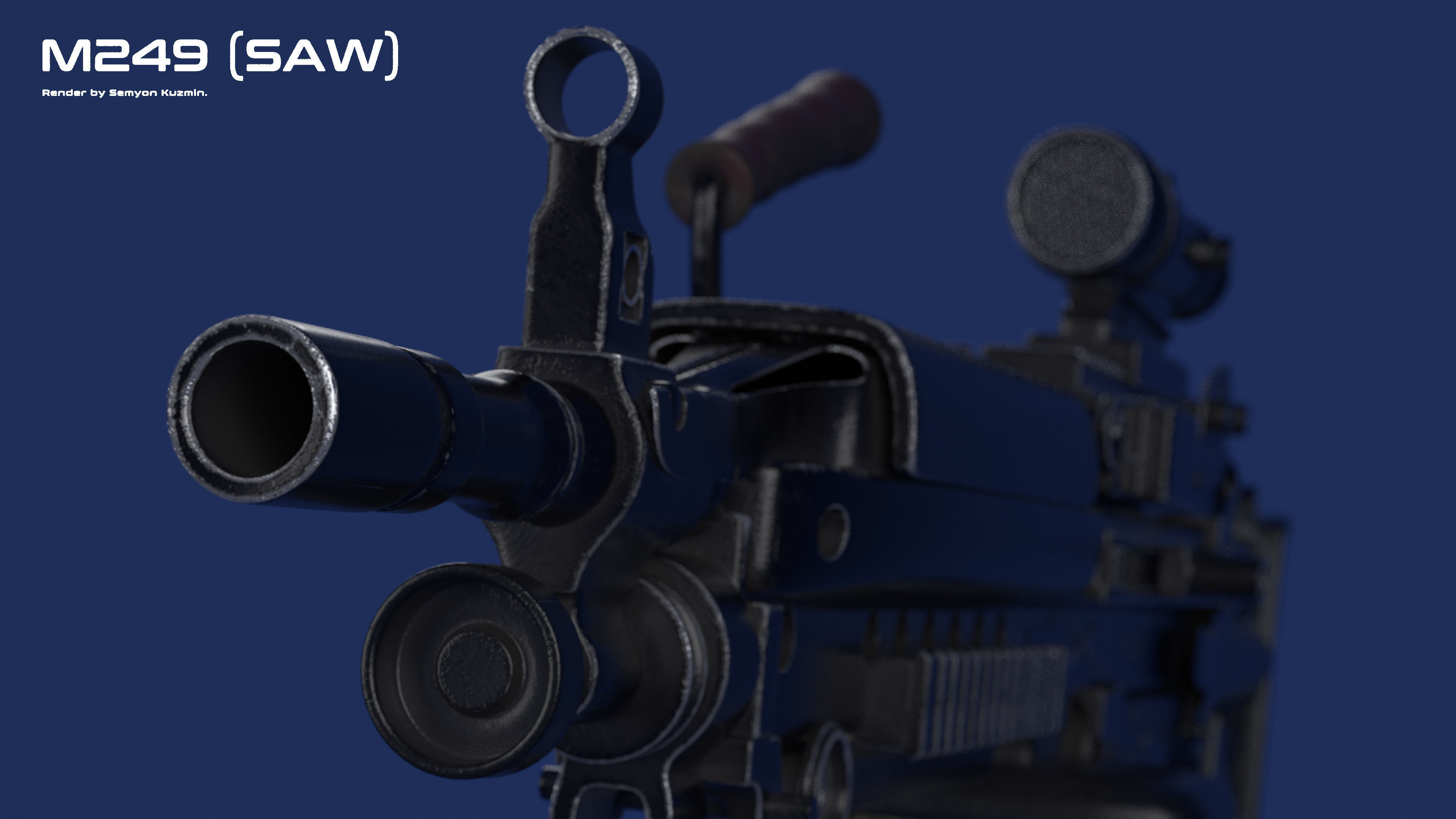 Machine gun M249 3D model | CGTrader