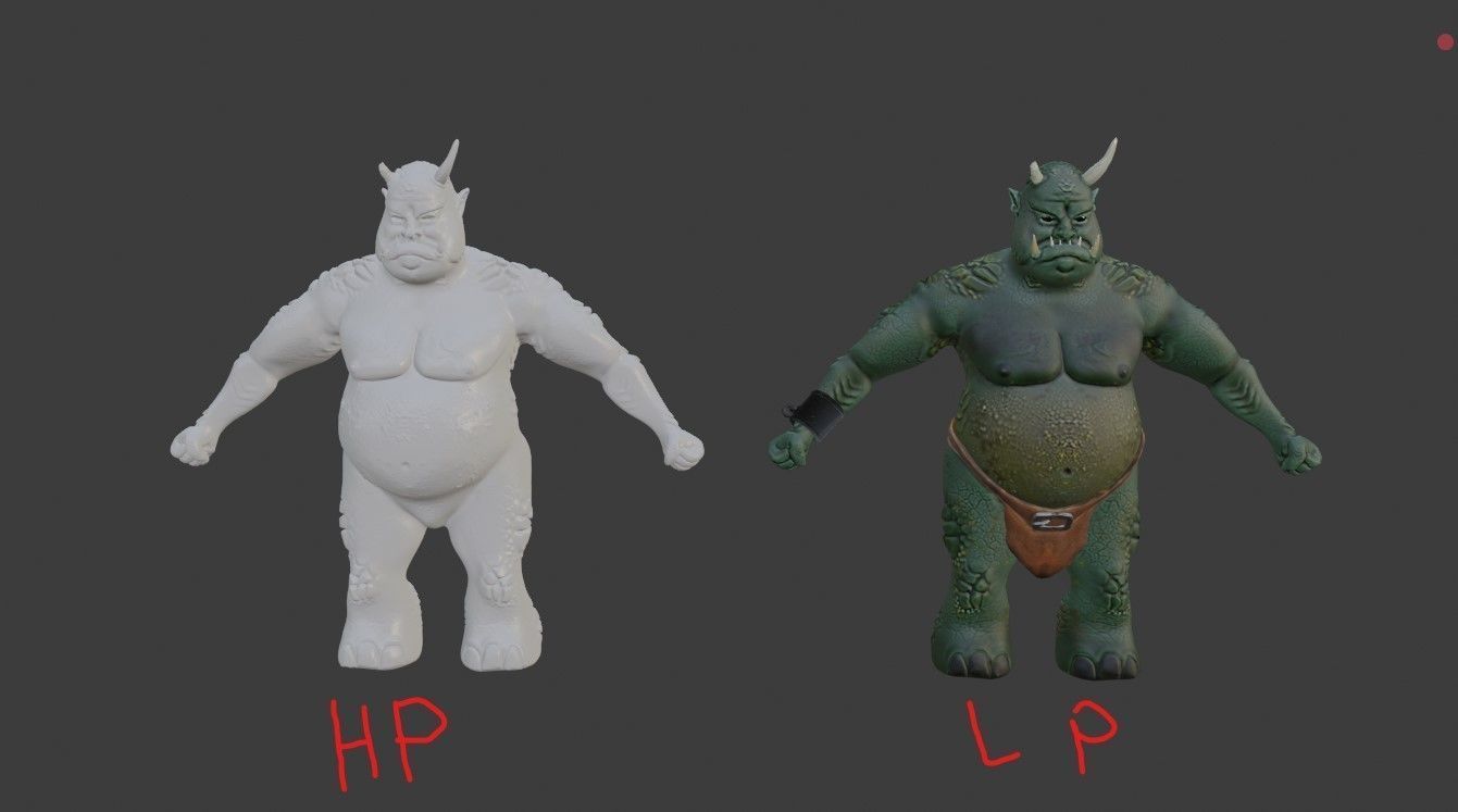 3D model Ghoul creepy with horn Ready for game VR / AR / low-poly ...