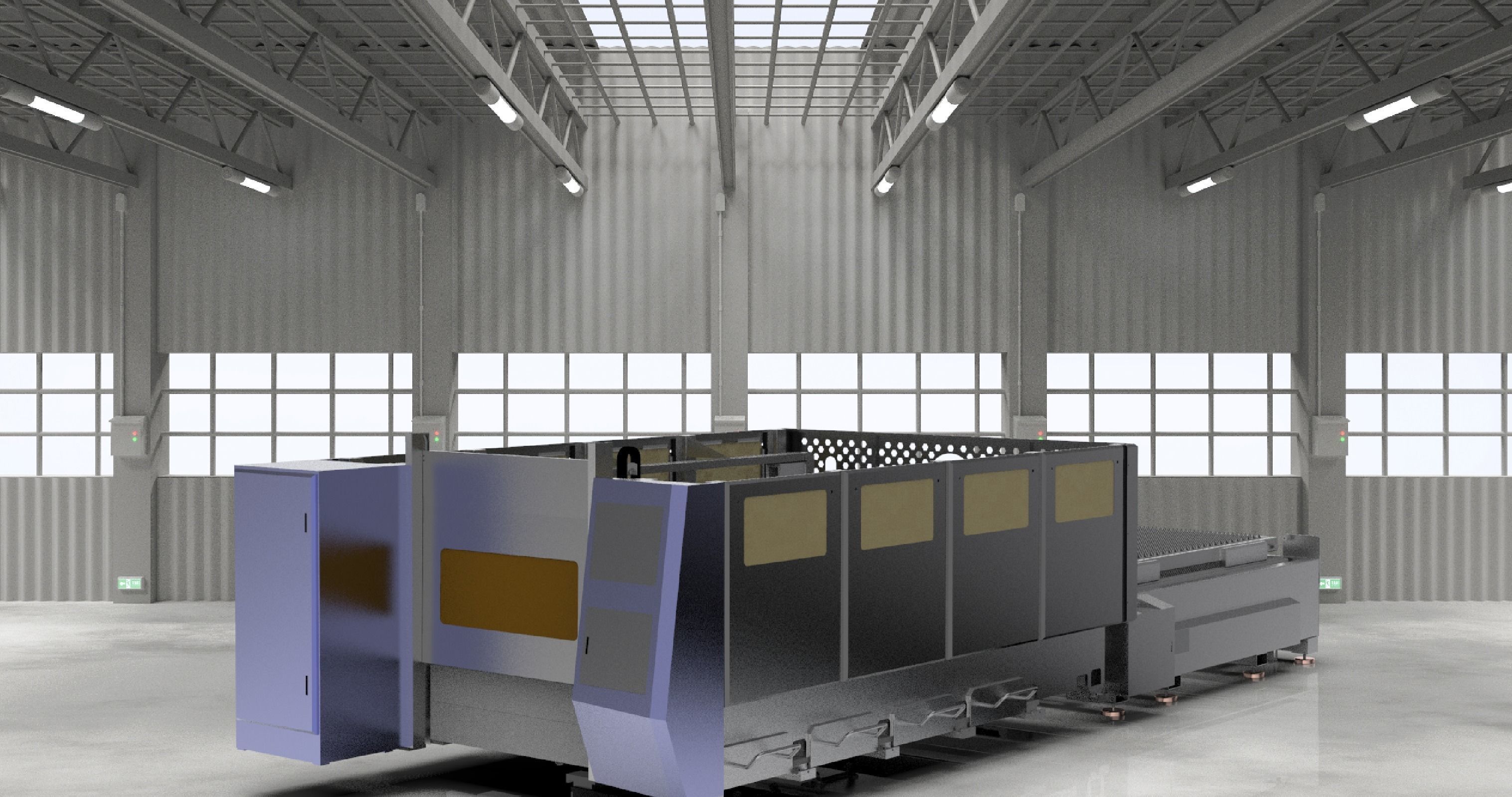 Large laser cutting machine 3D model | CGTrader