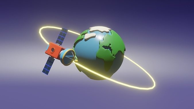 3D model Earth and satellite VR / AR / low-poly | CGTrader