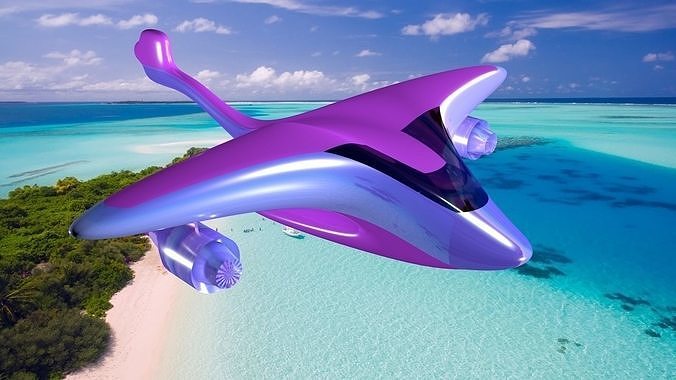 3D model Futuristic Seaplane Exterior Design VR / AR / low-poly | CGTrader