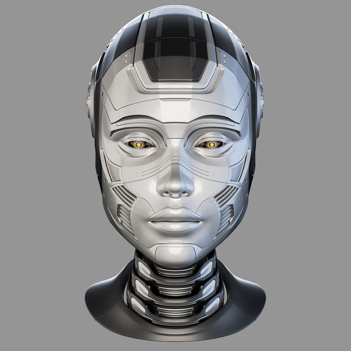 Female Robot Head 3D model | CGTrader