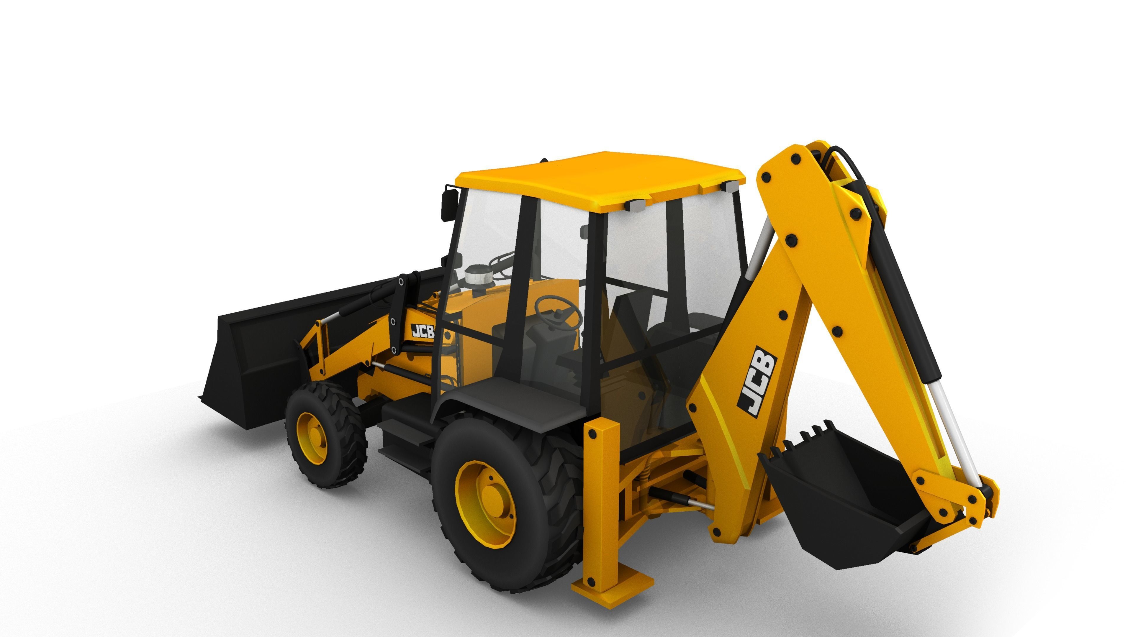3D model JCB Backhoe Loader model VR / AR / low-poly | CGTrader