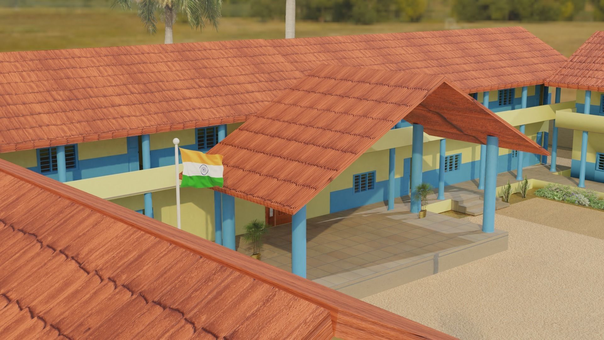 government school model free 3D model | CGTrader