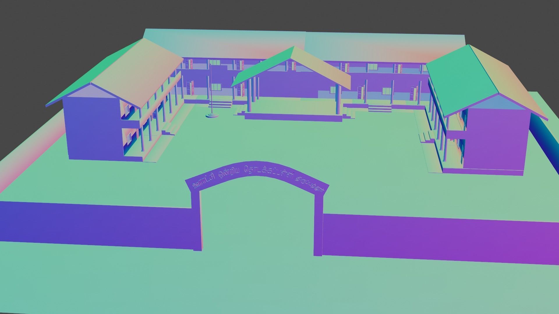 government school model free 3D model | CGTrader