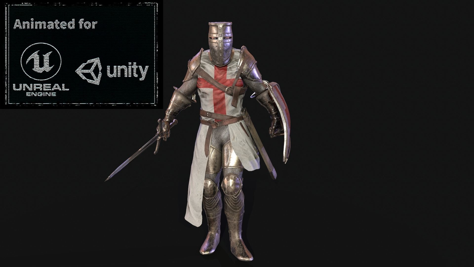 3D model Knight Templar VR / AR / low-poly | CGTrader