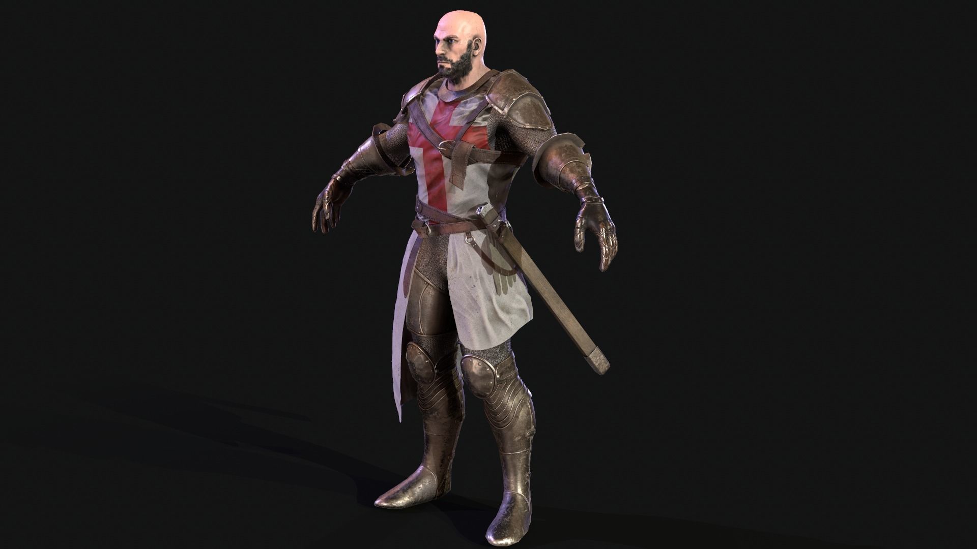 3D model Knight Templar VR / AR / low-poly | CGTrader