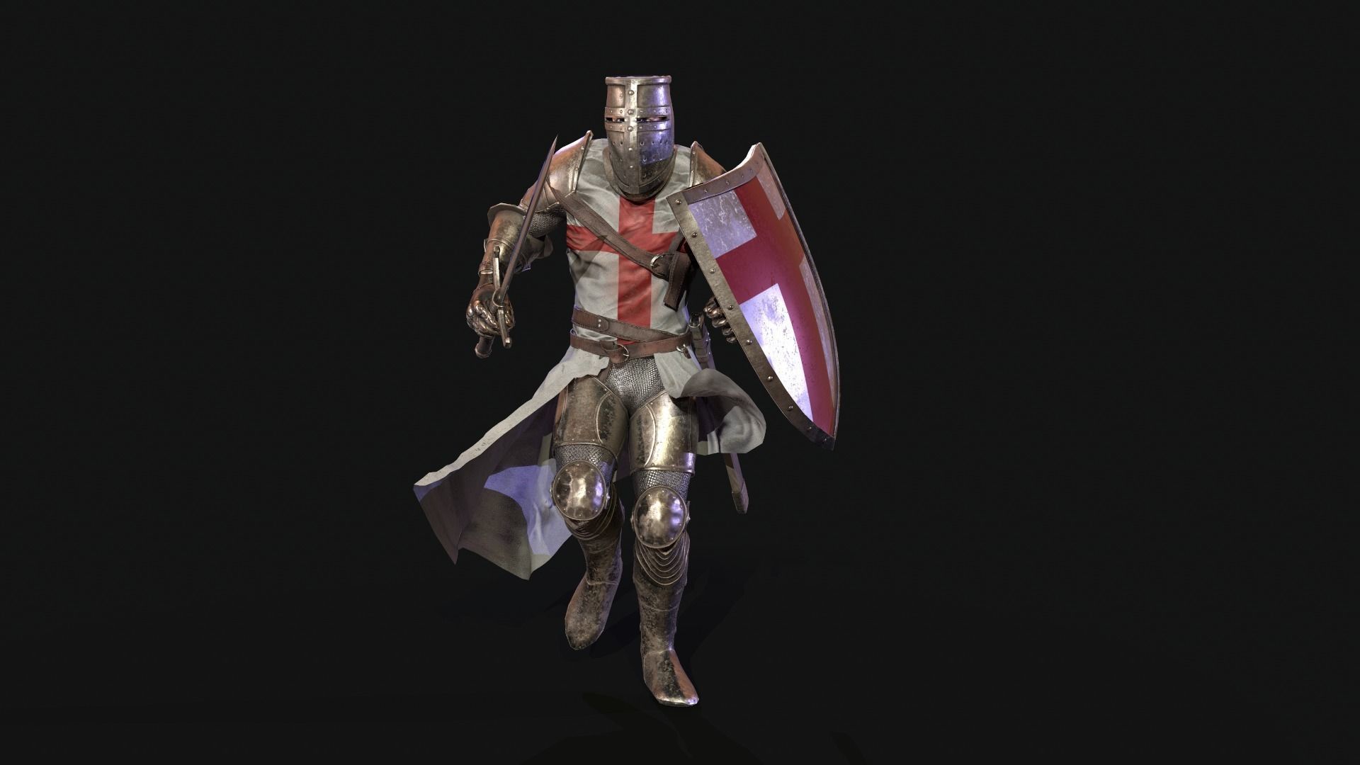 3D model Knight Templar VR / AR / low-poly | CGTrader