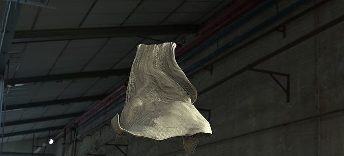 Cloak dress hanging from ceiling in warehouse 3D model | CGTrader