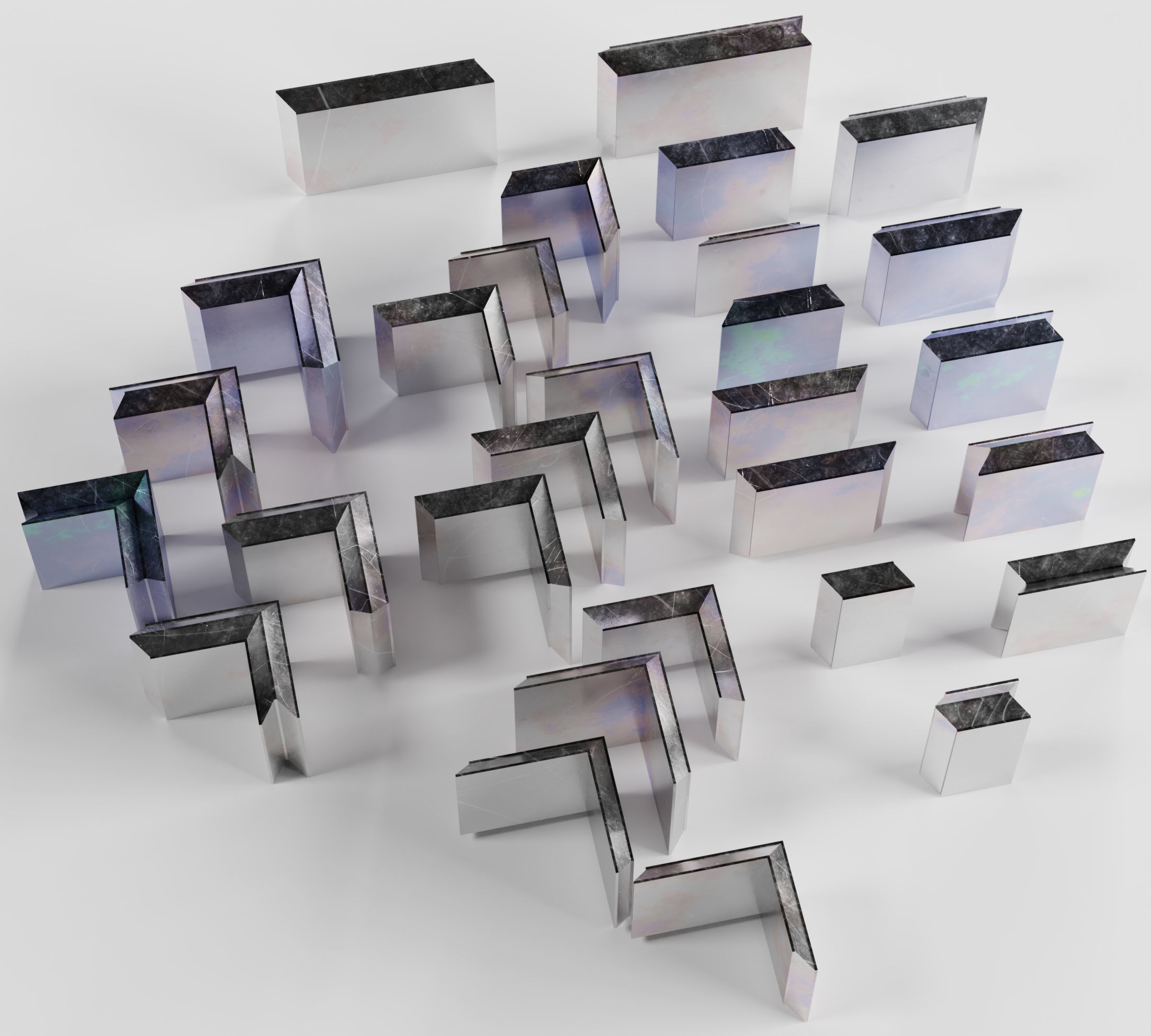 3D model Chevron Interlocking Lead Block Radiation Shielding VR / AR ...