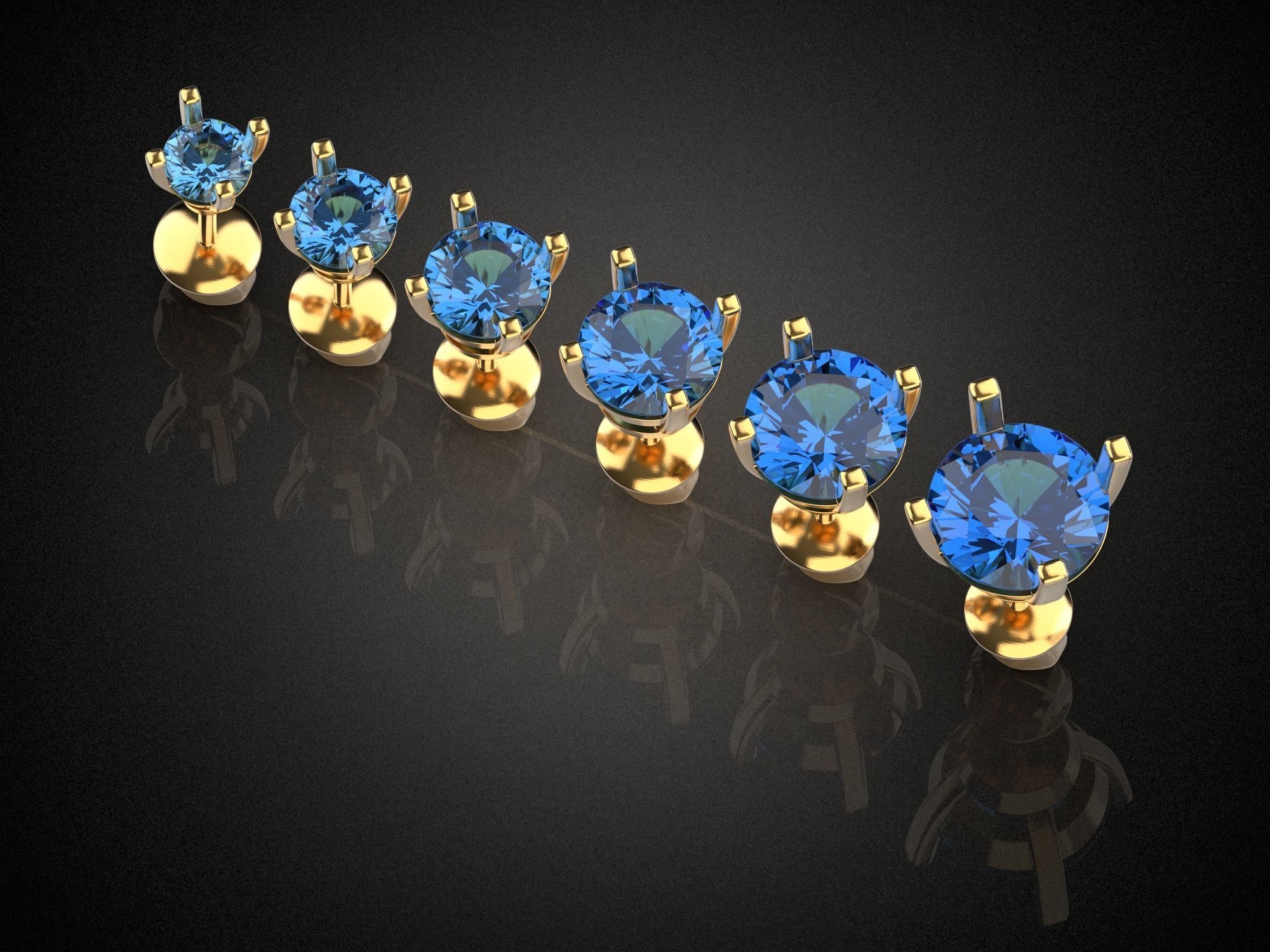 Pack of 10 Gold jewelry earring 3d printable collection | CGTrader