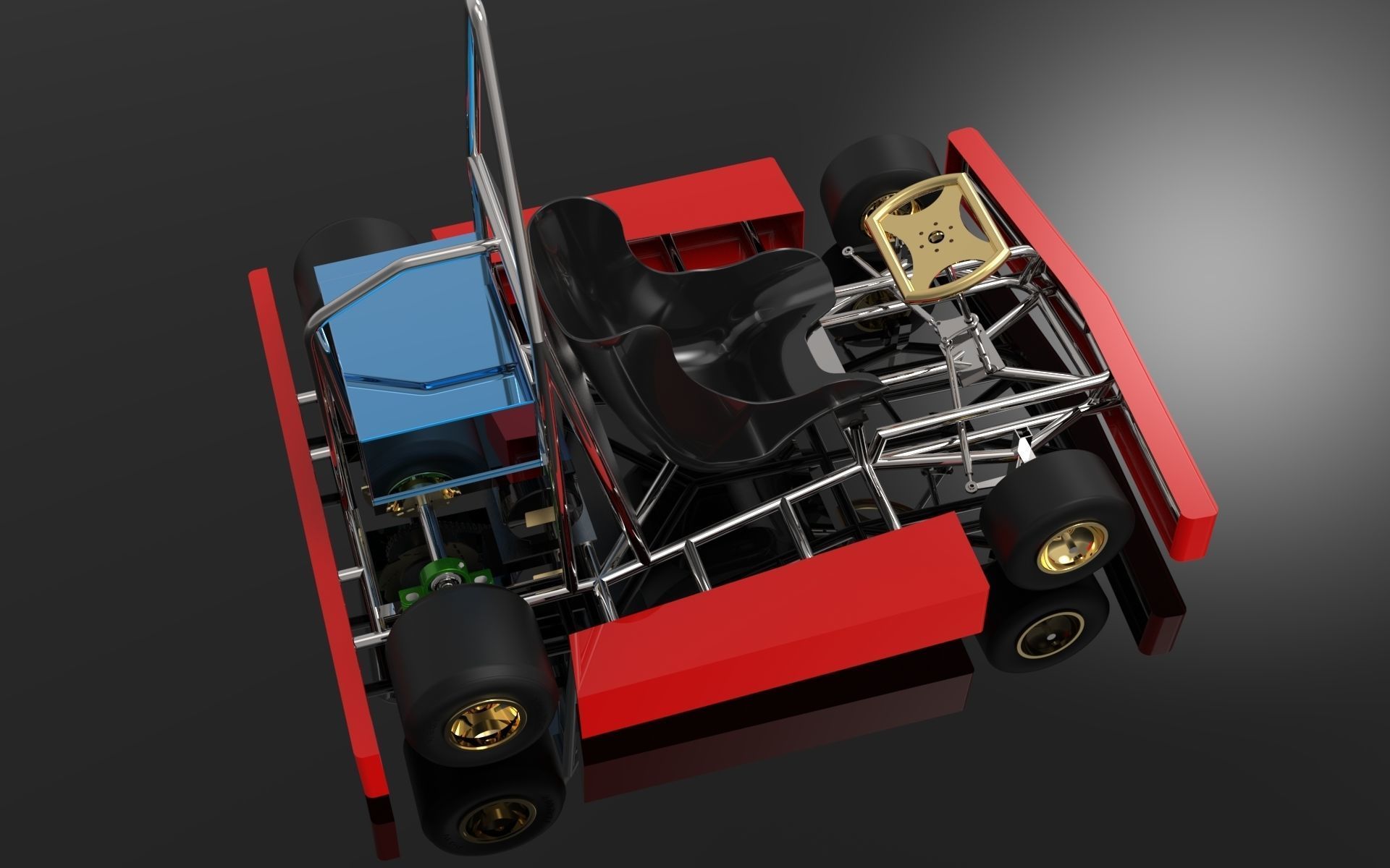 Electric Go Kart 3D model animated rigged | CGTrader