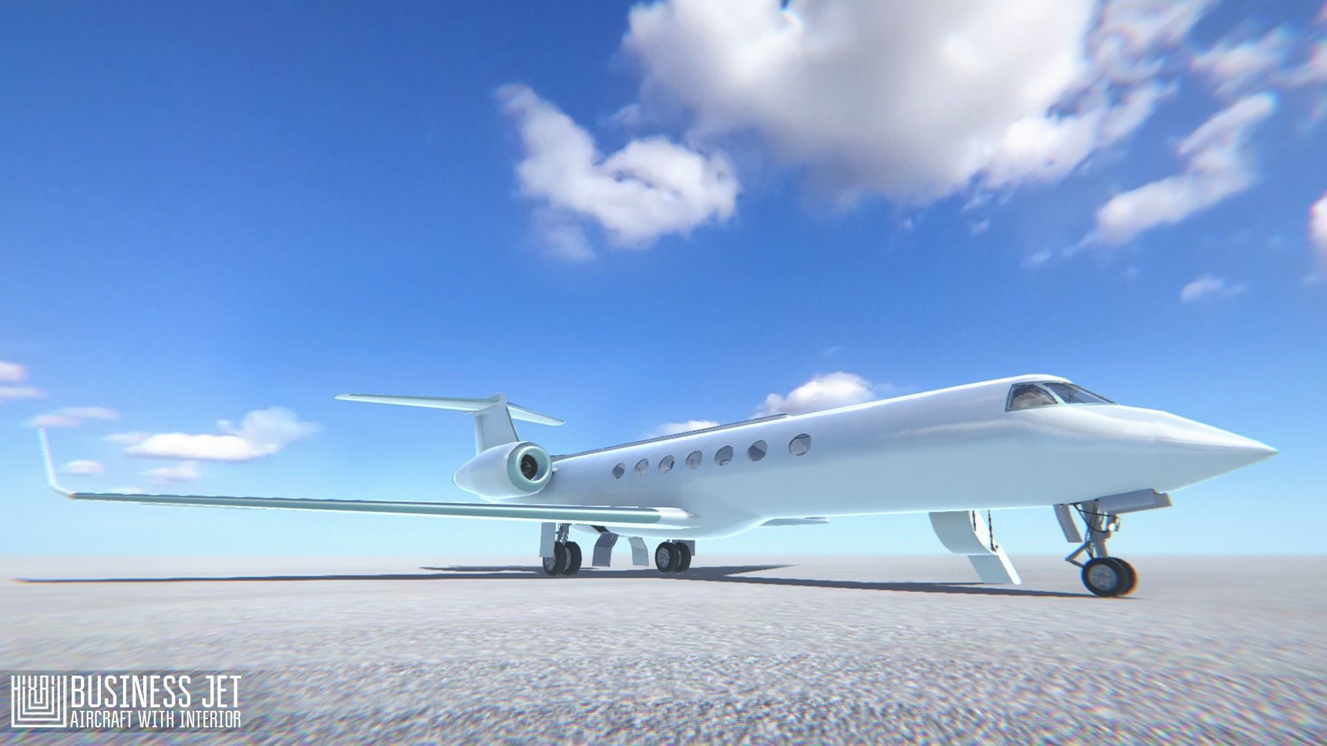 3D model Business jet - aircraft with interior VR / AR / low-poly ...