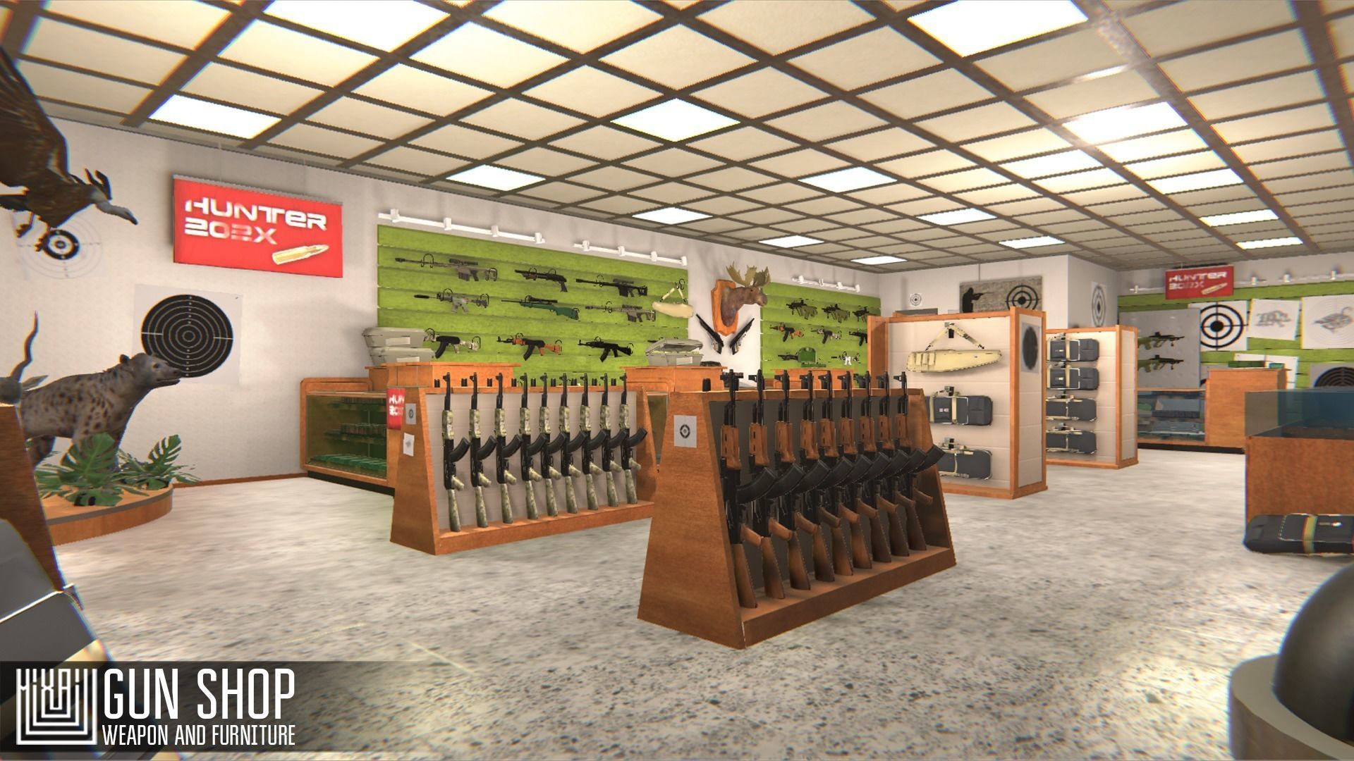 3D model Gun Shop - weapon and furniture VR / AR / low-poly | CGTrader