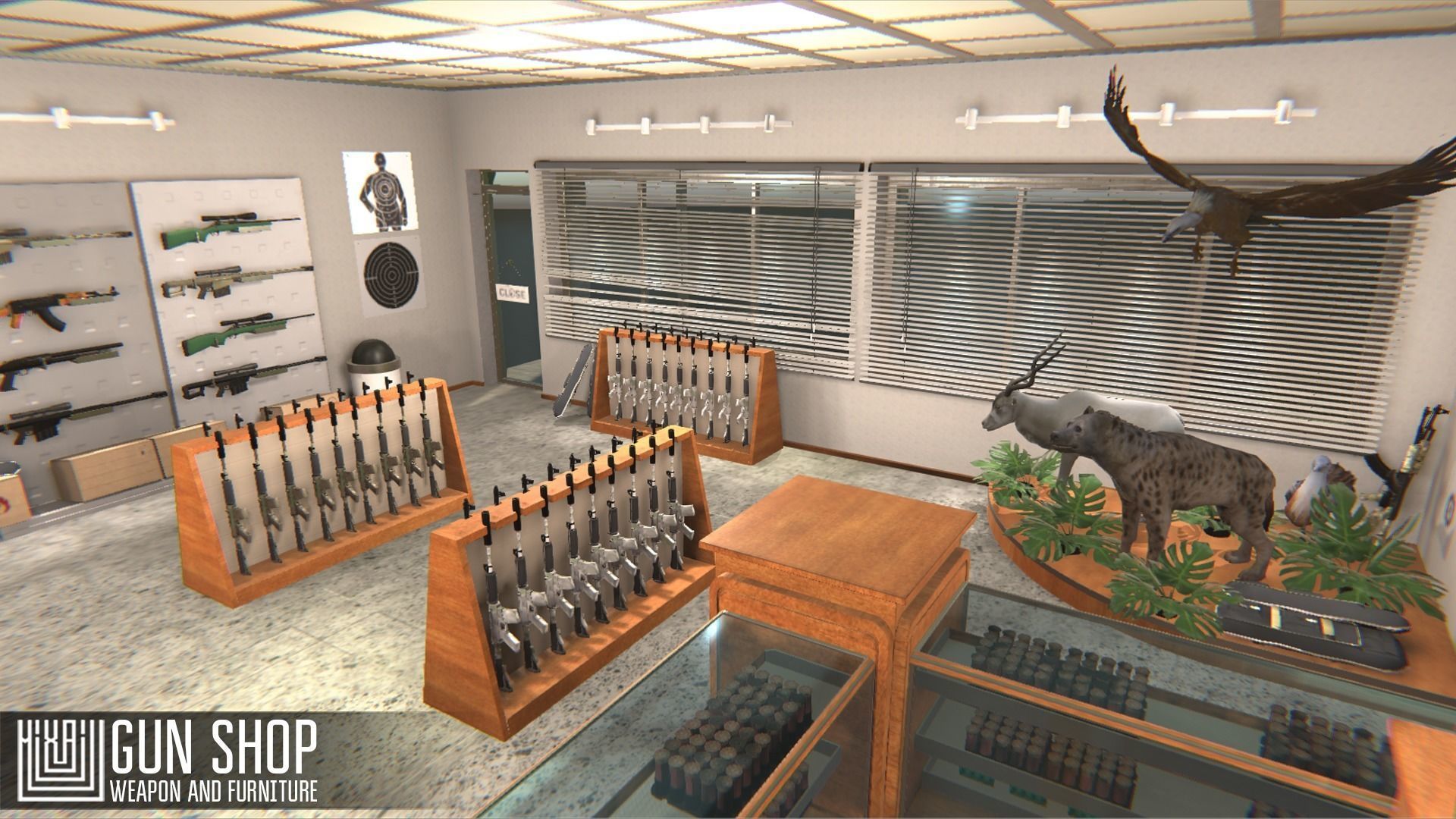 3D model Gun Shop - weapon and furniture VR / AR / low-poly | CGTrader