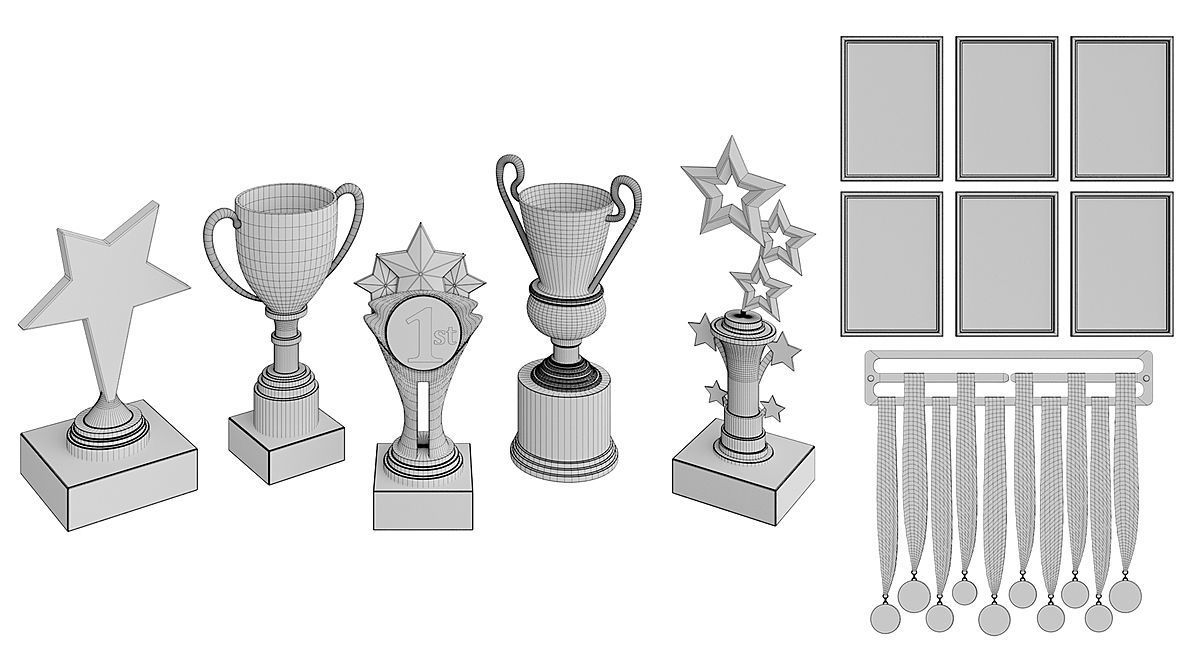 Awards Set BLENDER 3D Model Cycles 3D model | CGTrader