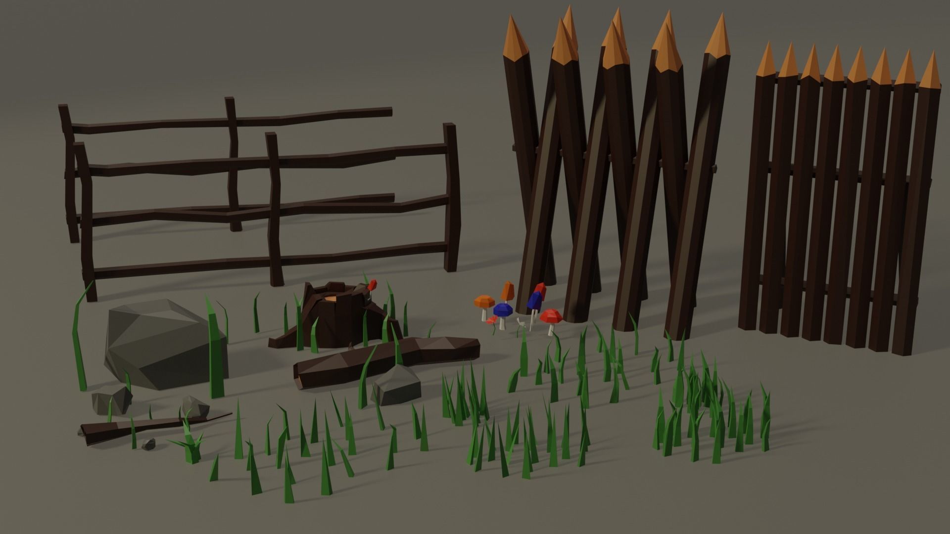 90 Low Poly Models Pack Game Ready free VR / AR / low-poly 3D model ...