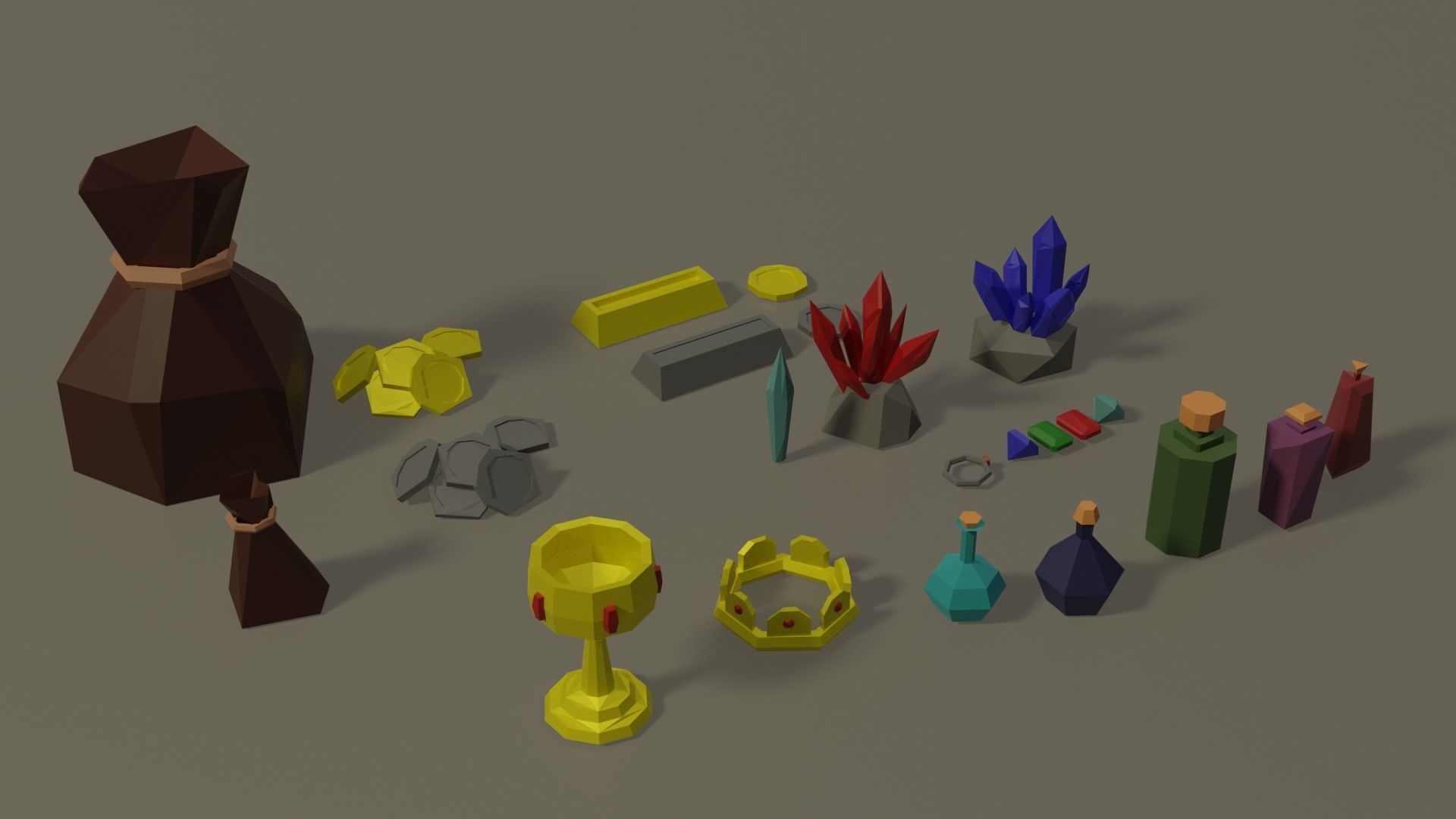 90 Low Poly Models Pack Game Ready free VR / AR / low-poly 3D model ...