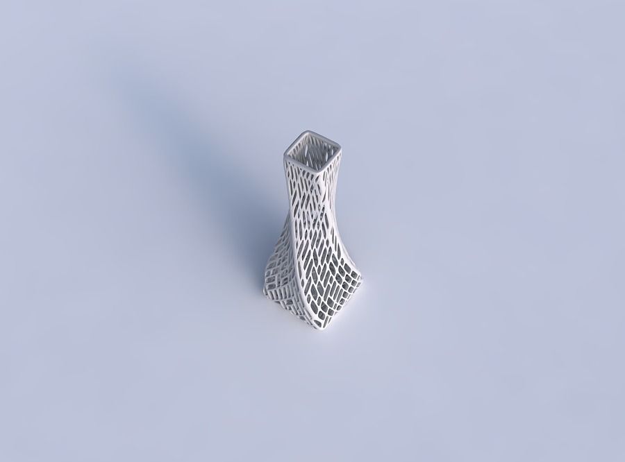 Vase twisted squeezed rectangle with twisted lattice tiles 3D model 3D ...