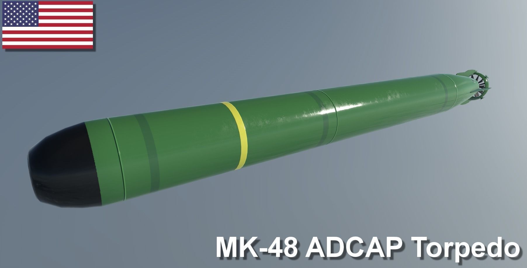 3D model MK-48 ADCAP Torpedo VR / AR / low-poly | CGTrader