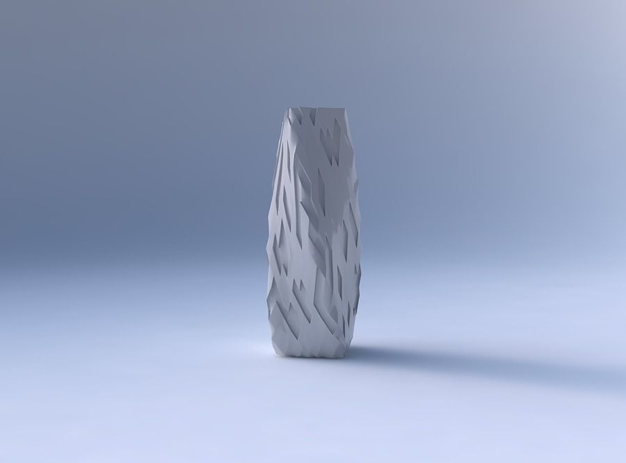 Vase twisted rectangle with cavities 3D model 3D printable | CGTrader