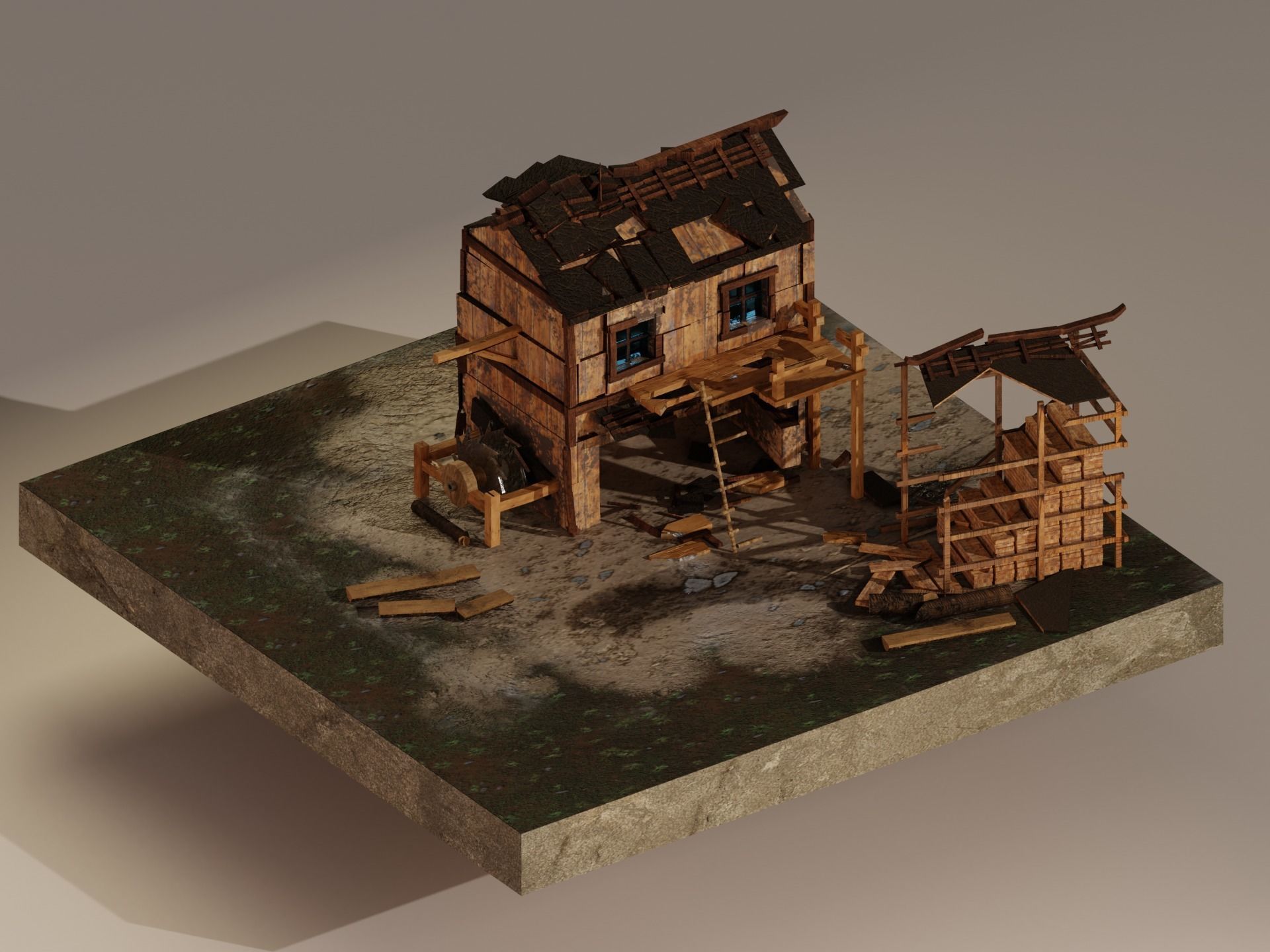 3D model Sawmill Level 15 VR / AR / low-poly | CGTrader