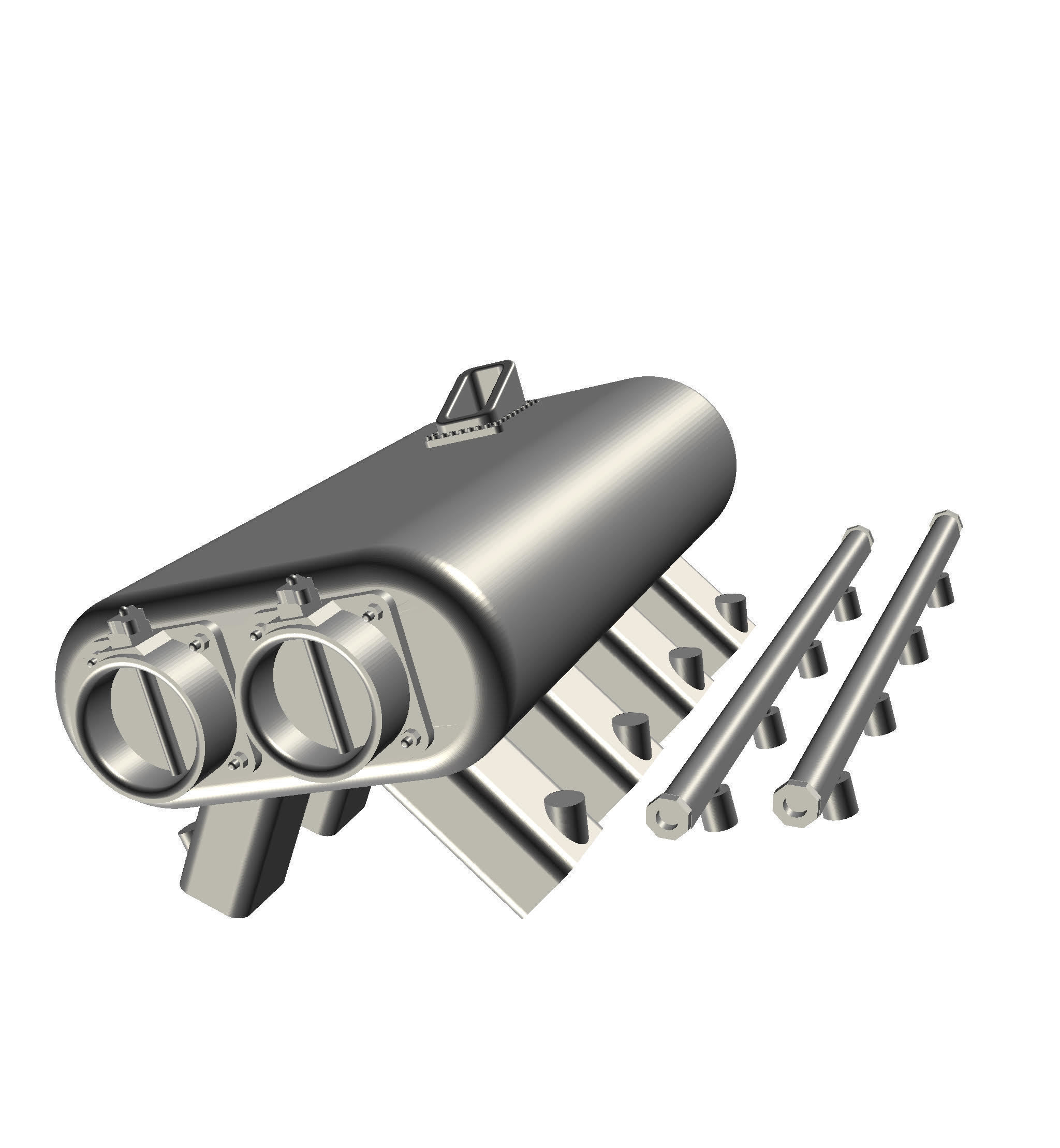 Hogans V8 Twin throttle Intake Manifold Hemi BBC SBC 3D model 3D ...