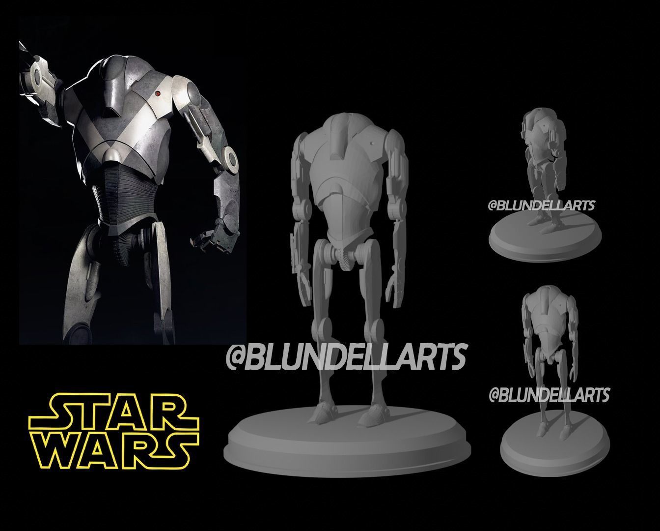 B2 Super Battle Droid Star Wars Battlefront STL 3D model 3D printable ...