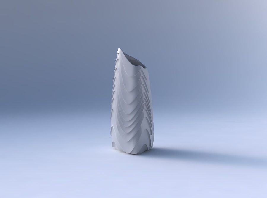 Vase tipped triangle with horizontal wavy inverted layers 3D model 3D ...