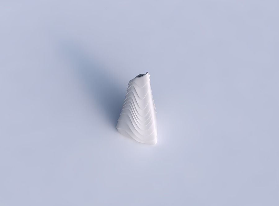 Vase puffy tipped triangle with horizontal wavy inverted layers 3D ...