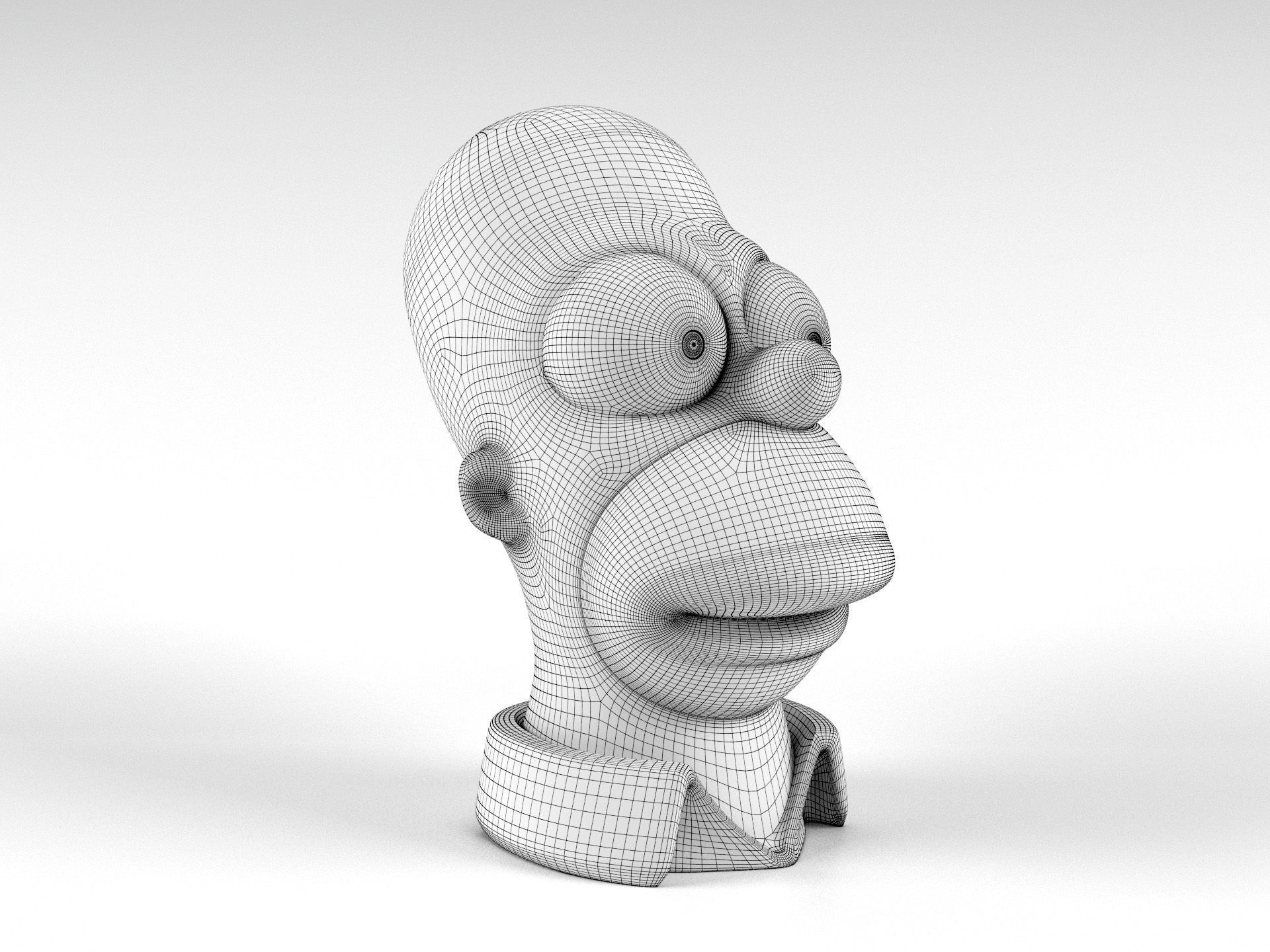 Homer head with monkey 3D model 3D printable | CGTrader