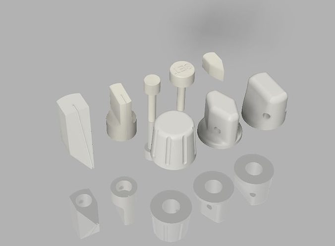 Airbus A320 WXR TCAS and CHRONO Knobs 3D model 3D printable | CGTrader
