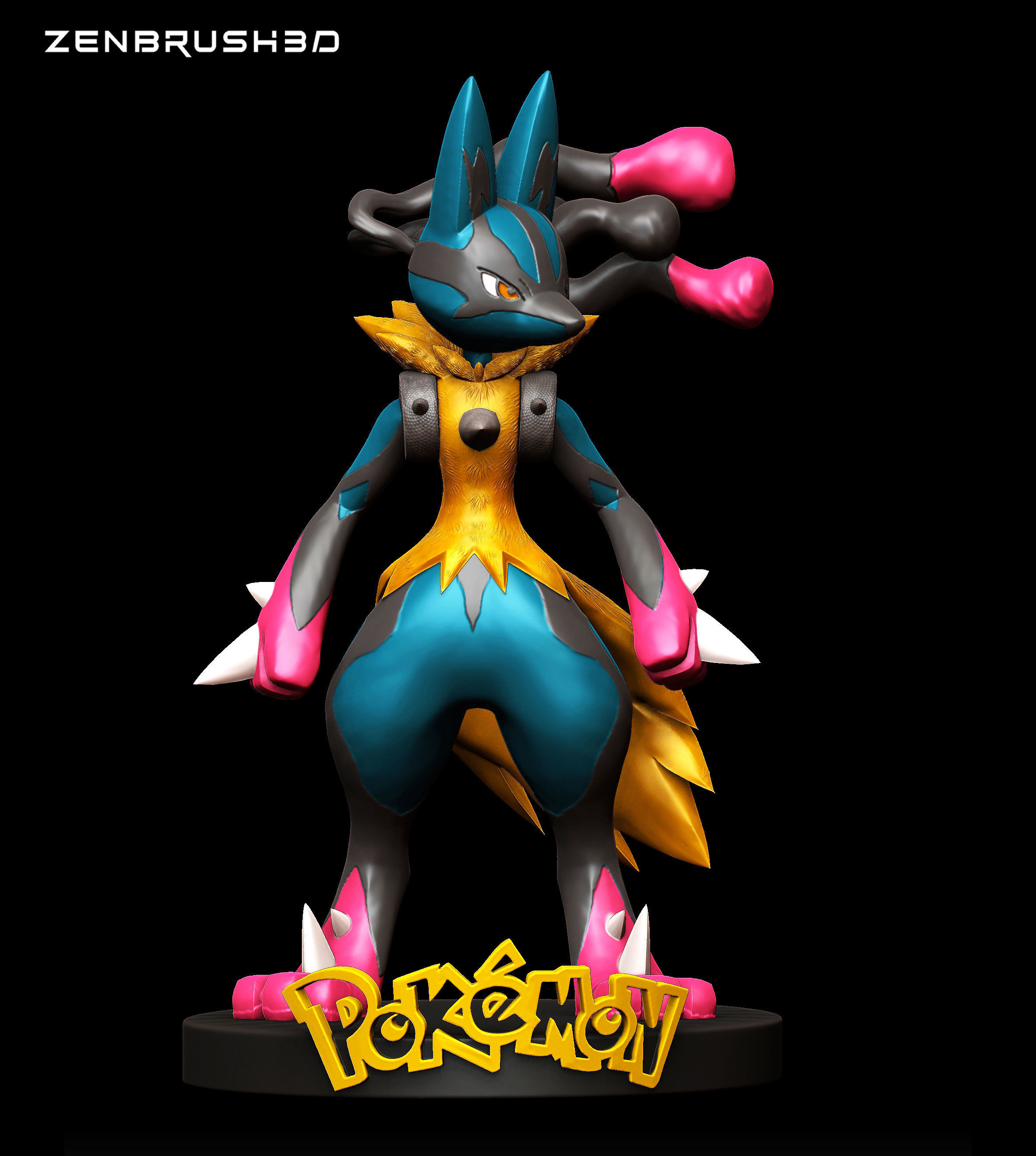 MEGA LUCARIO - POKEMON 3D model 3D printable | CGTrader
