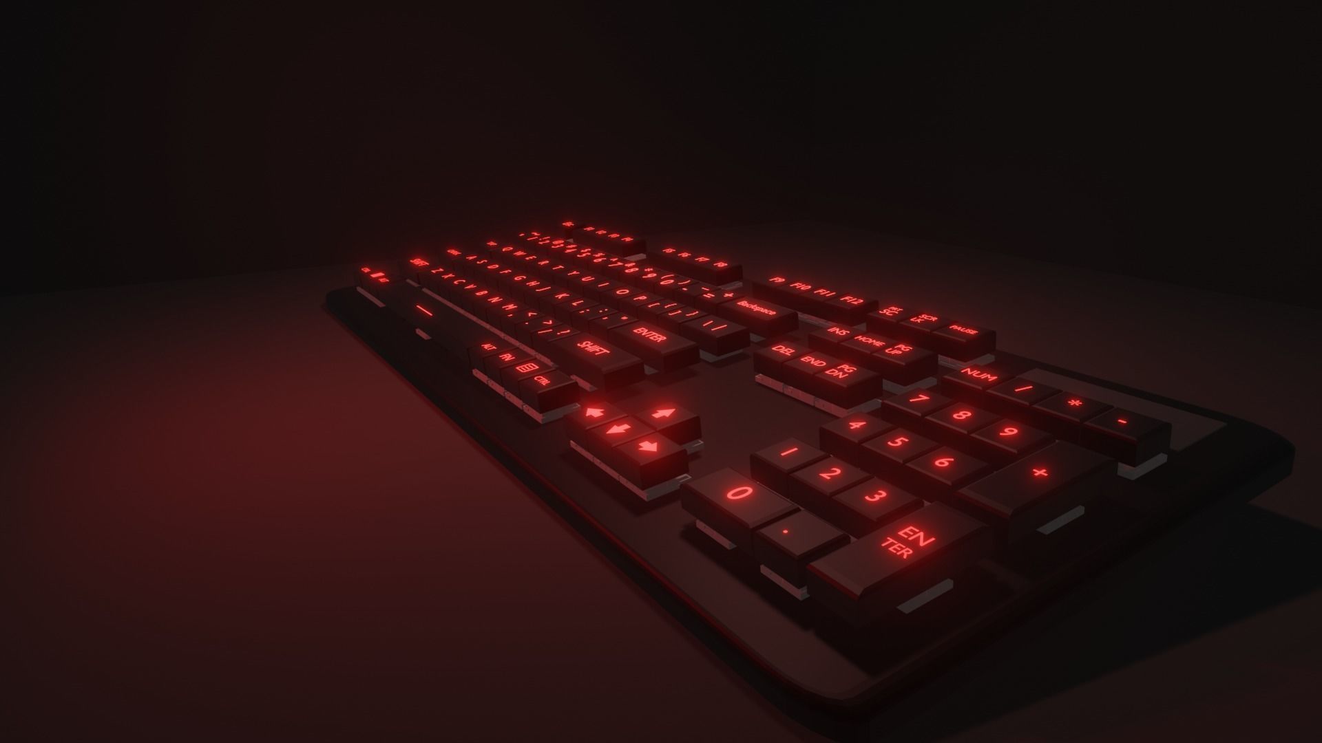 Mechanical Keyboard RED LED free VR / AR / low-poly 3D model | CGTrader