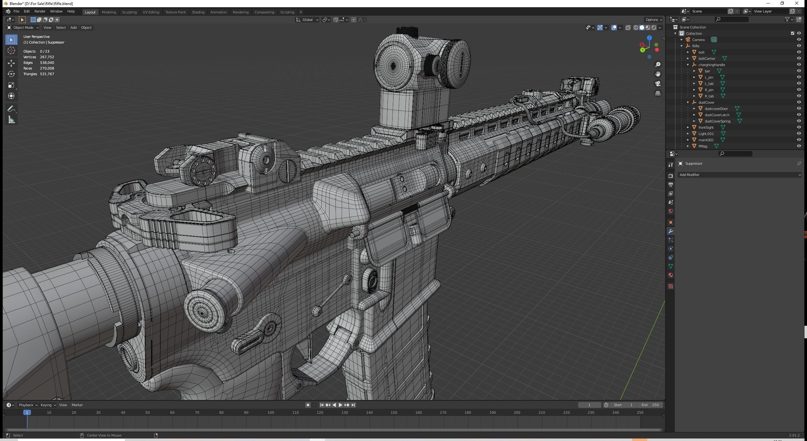 Tactical Rifle 3D model | CGTrader