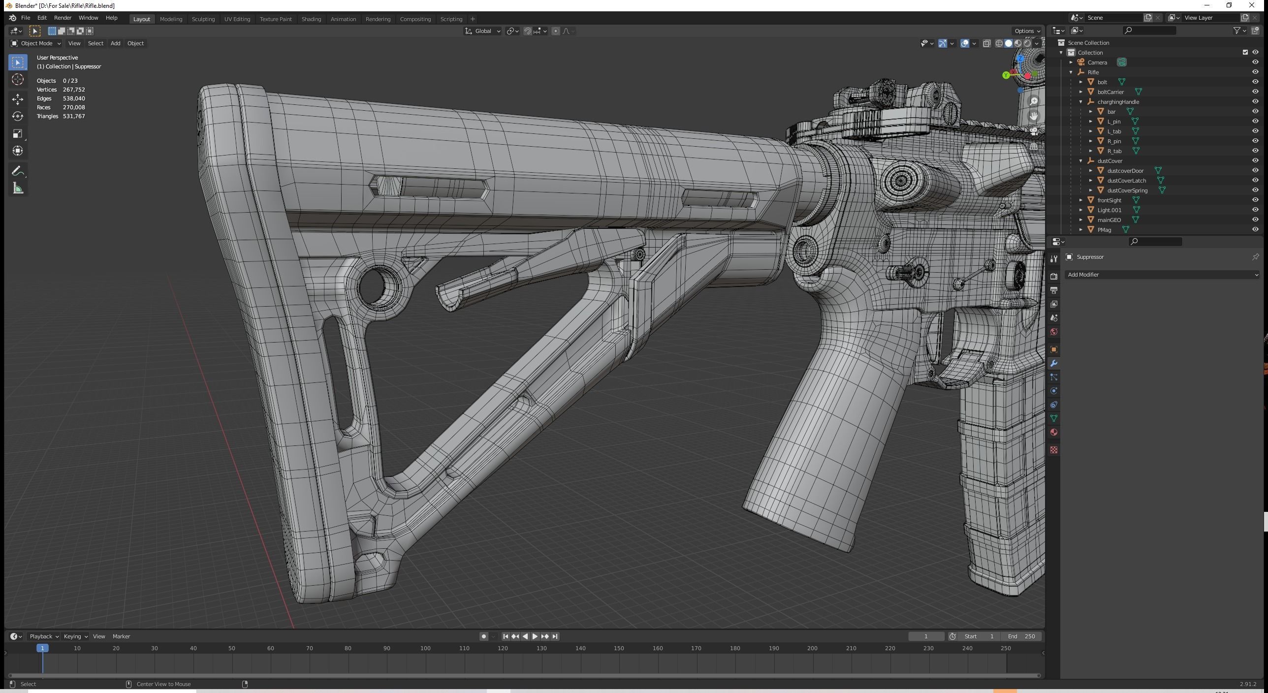 Tactical Rifle 3D model | CGTrader