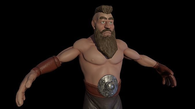 3D model Dwarf Game Ready Low-poly 3D model Low-poly 3D model bearded ...
