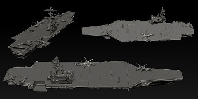 Aircraft Carrier - USS George H W Bush CVN-77 - Nimitz - 3D model 3D ...