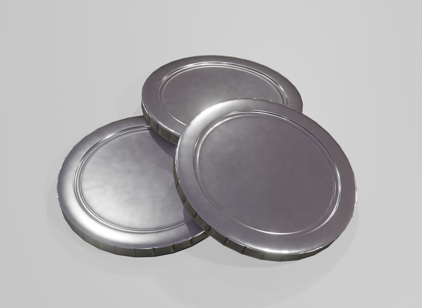 3D model Realistic silver coin - simple silver coin 3d model VR / AR ...