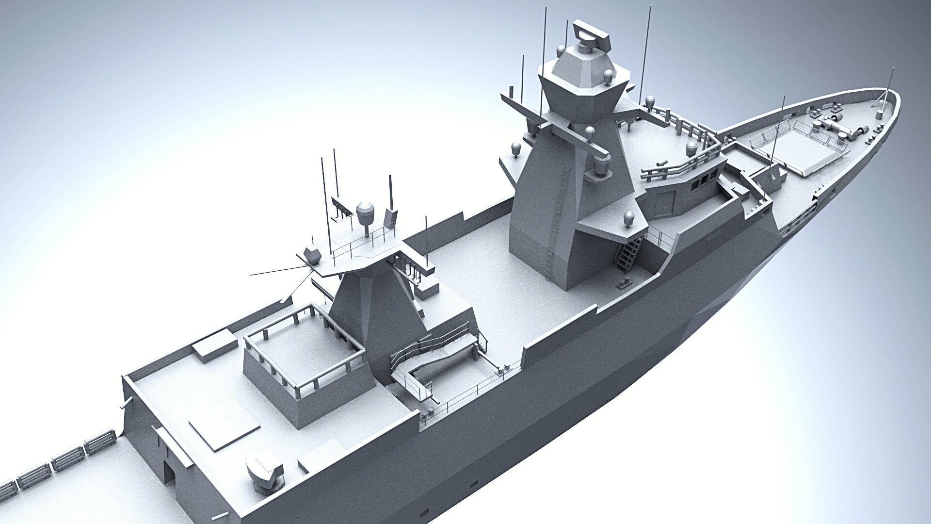 GERMAN K-130 BRAUNSCHWEIG CLASS CORVETTE 3D PRINT READY 3D model 3D ...