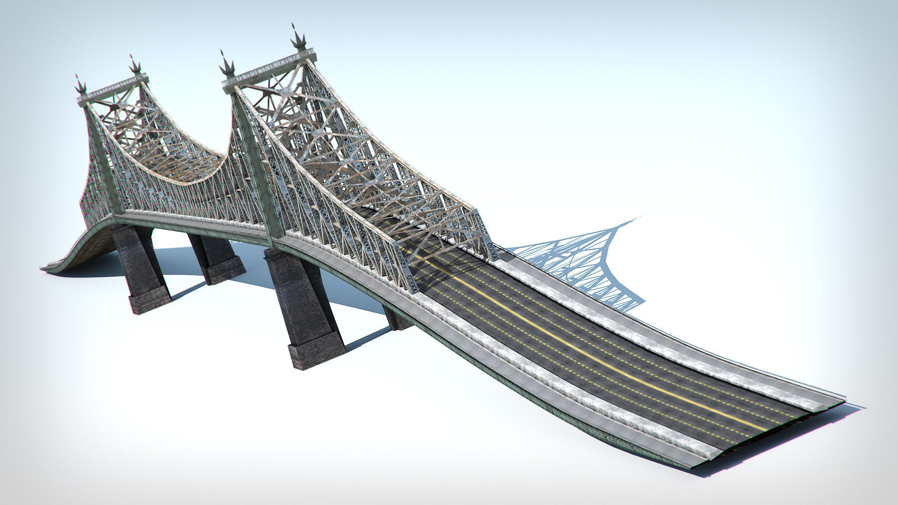 3D model Bridge low poly detailed VR / AR / low-poly | CGTrader