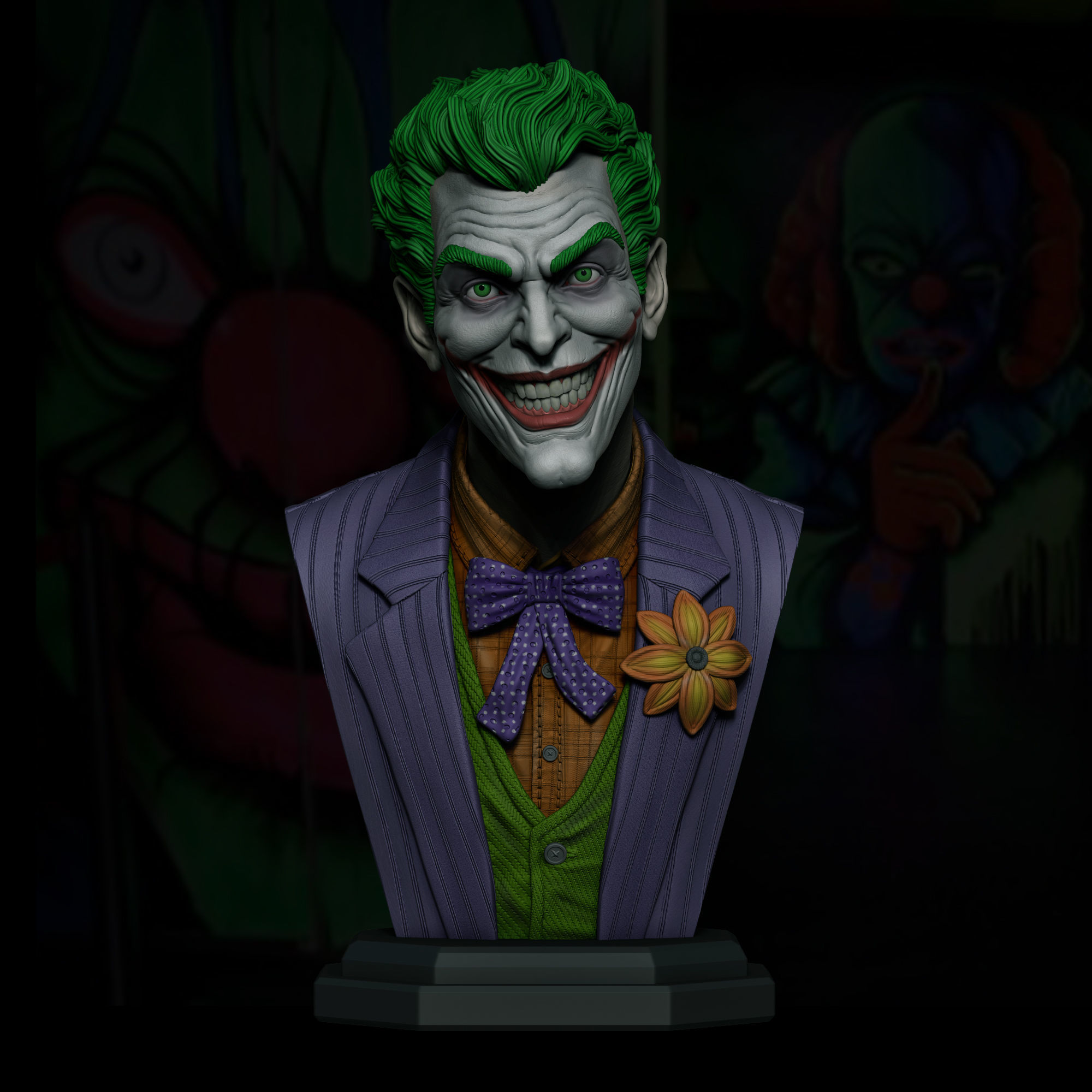 Joker Bust STL 3D print model 3D model 3D printable | CGTrader