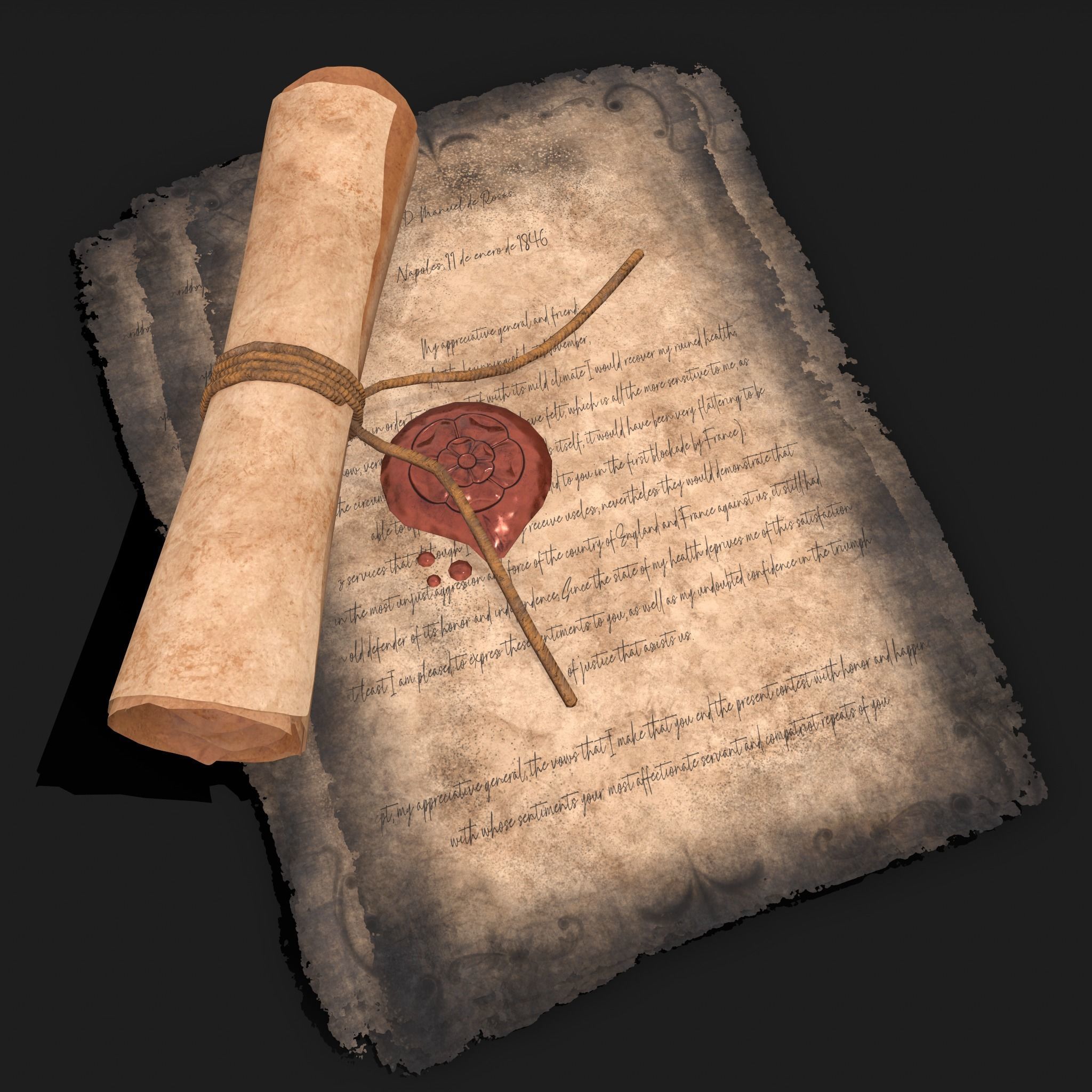 3D model Medieval Elegant Papers VR / AR / low-poly | CGTrader