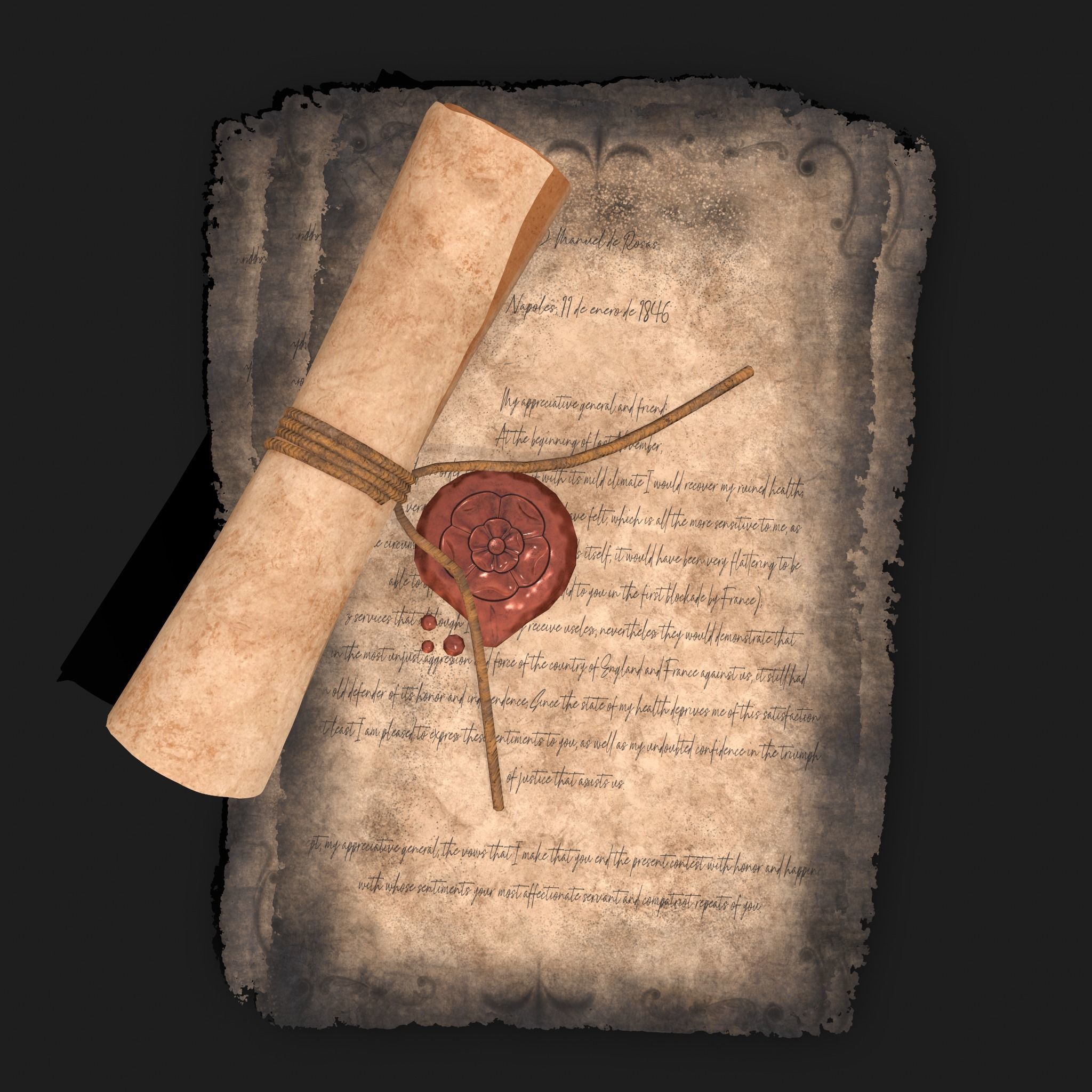 3D model Medieval Elegant Papers VR / AR / low-poly | CGTrader
