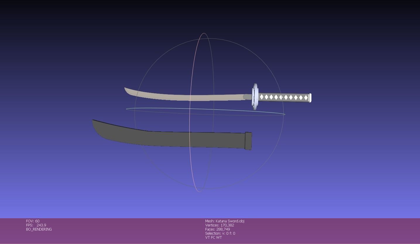 Weapon Katana Sword OBJ STL FBX 3d model Design in Solidworks 3D model ...