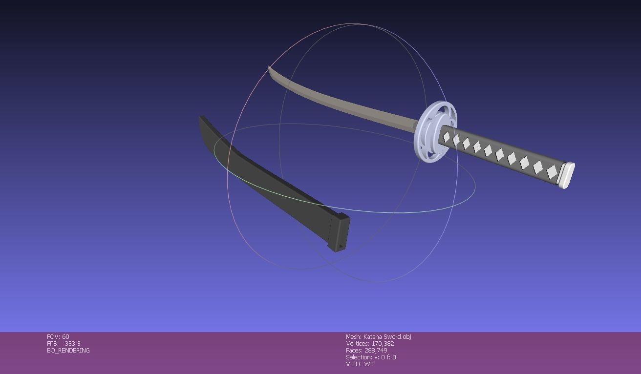 Weapon Katana Sword OBJ STL FBX 3d model Design in Solidworks 3D model ...