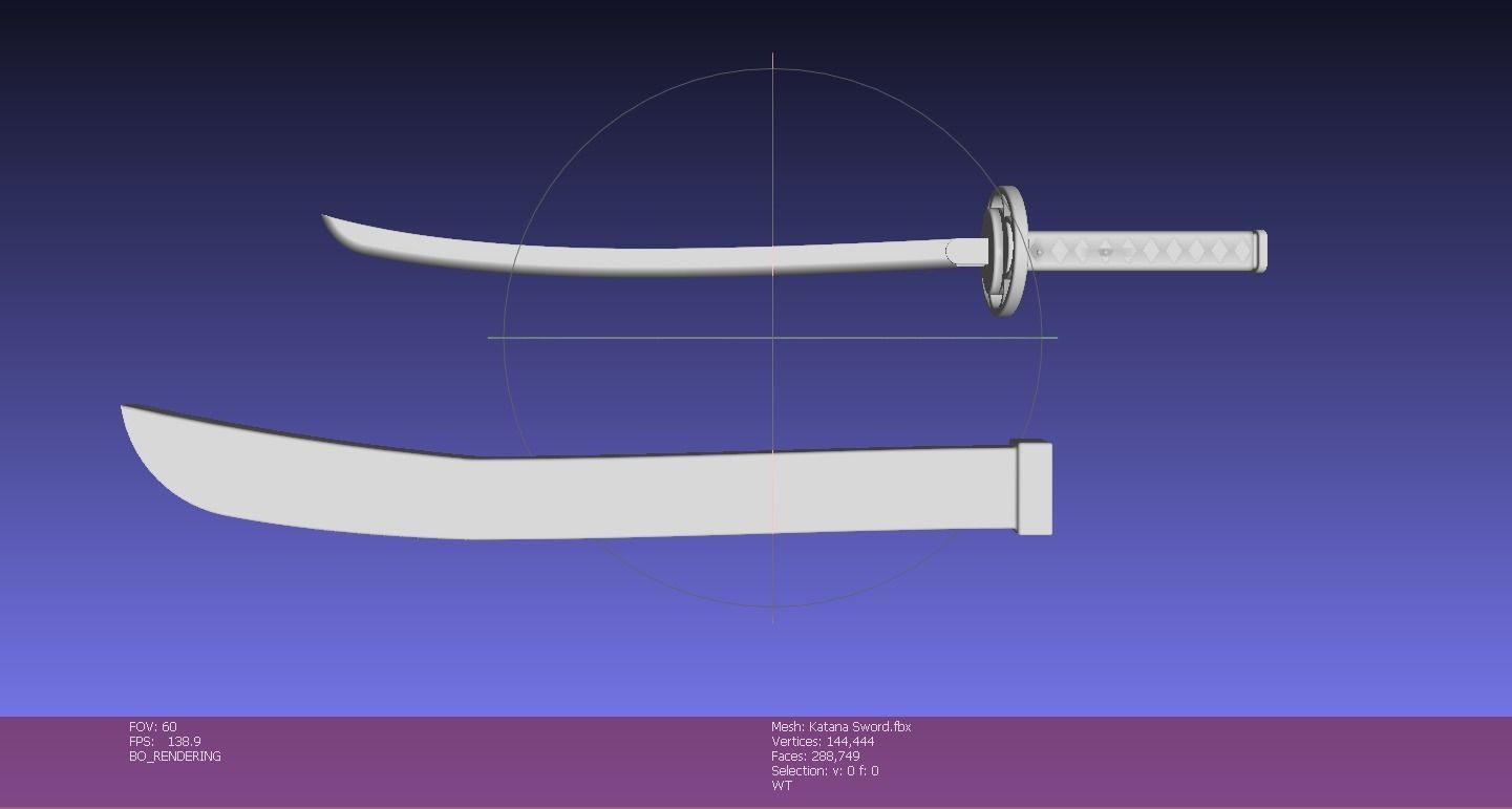 Weapon Katana Sword OBJ STL FBX 3d model Design in Solidworks 3D model ...