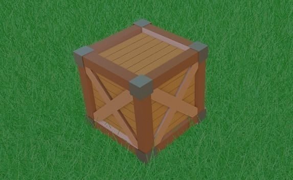 Wooden low poly crate - game ready free VR / AR / low-poly 3D model ...