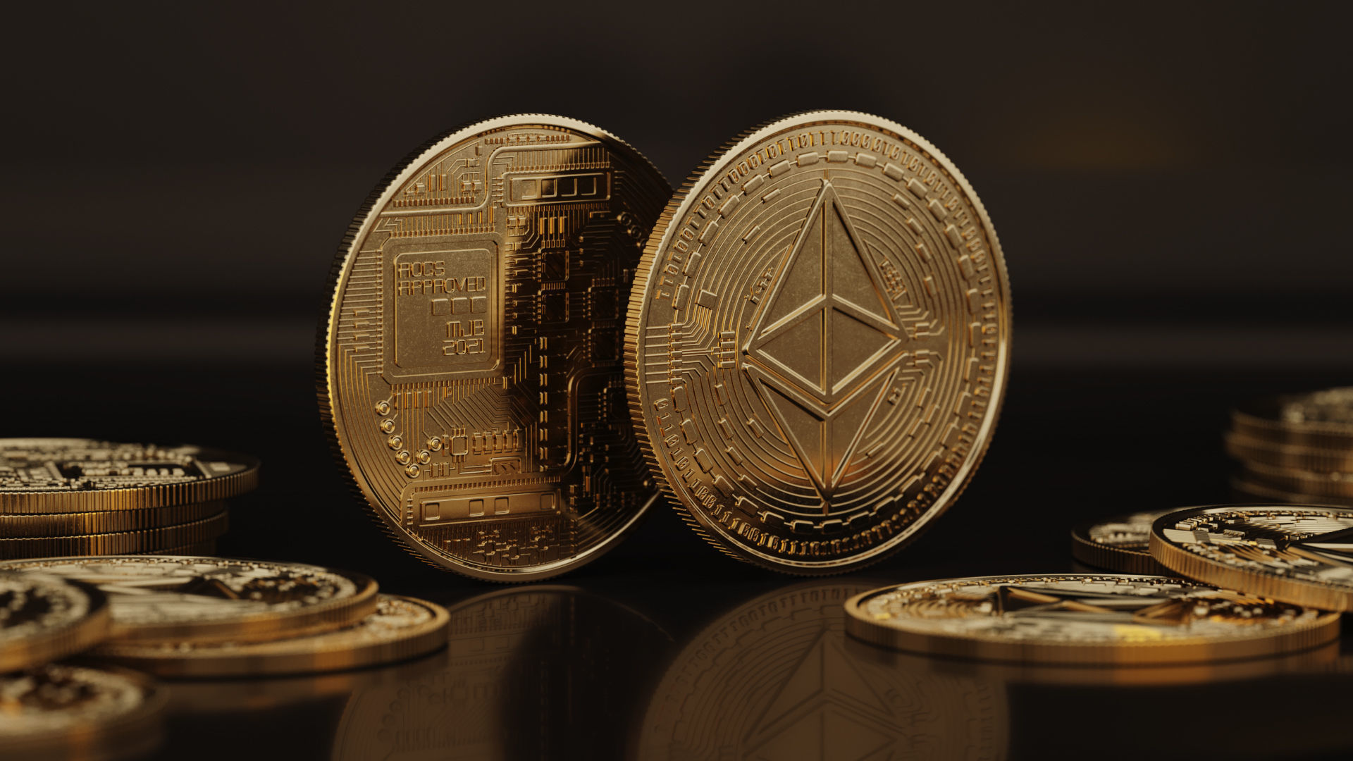 Ethereum ETH Coin Gold 3D model | CGTrader