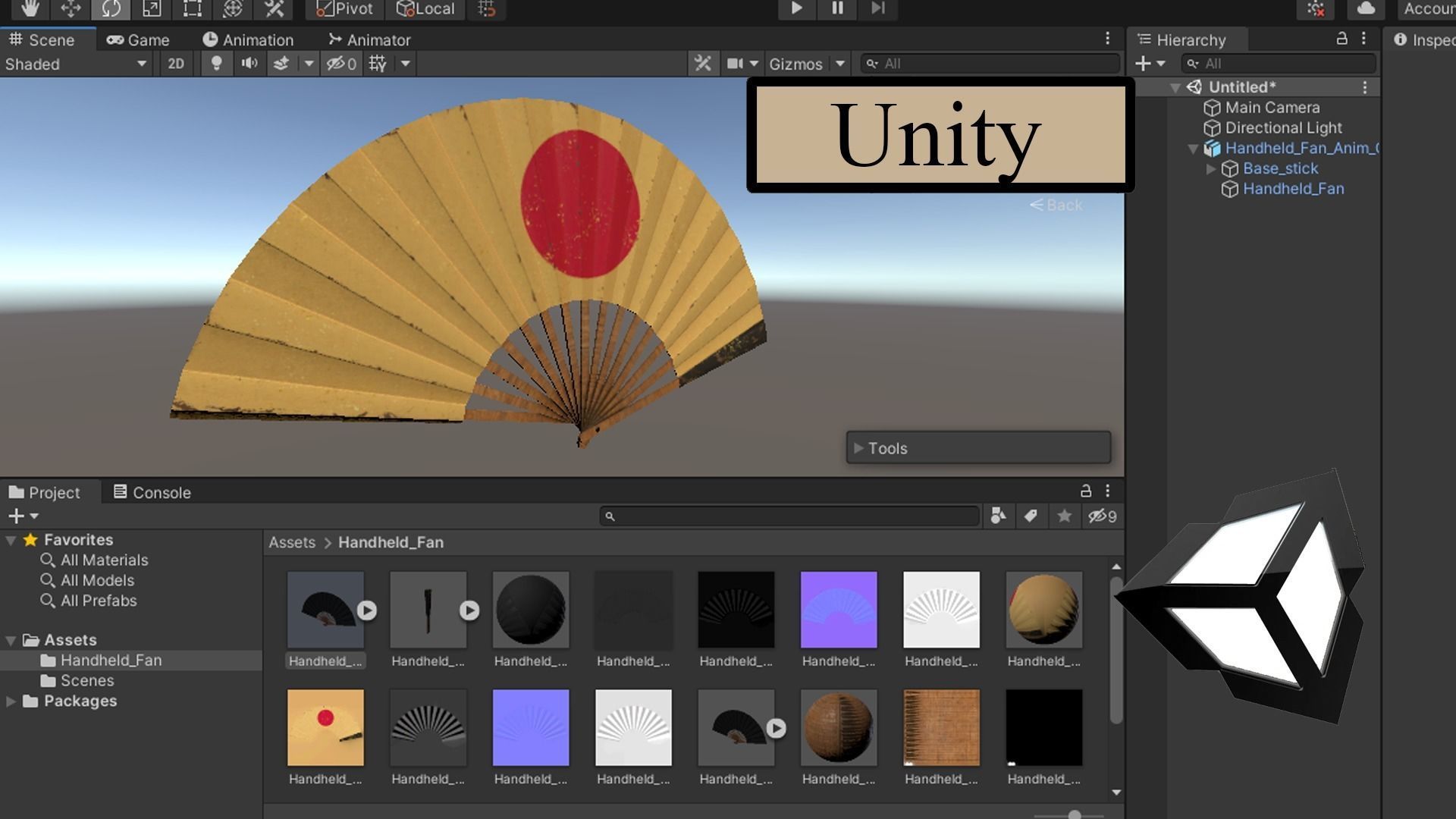 3D model Handheld Foldable Fan Animated VR / AR / low-poly rigged ...